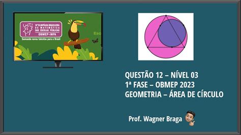Questão 12 1ª Fase Obmep 2023 Nível 03 Na Figura 𝑨𝑩𝑪 é Um Triângulo