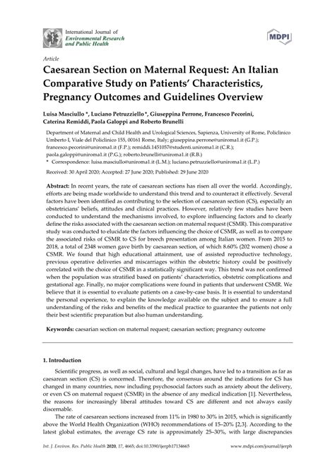Pdf Caesarean Section On Maternal Request An Italian Comparative
