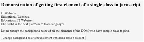 javascript get element by class accessing elements in the dom file