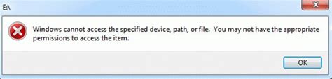 windows cannot access specified device how to fix