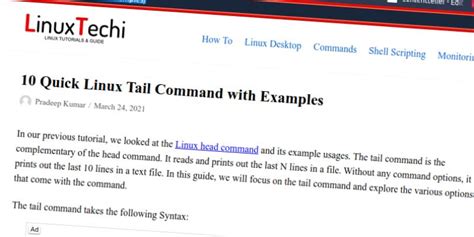 10 quick linux tail command with examples