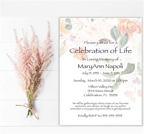 Celebration Of Life Invitation Free Template