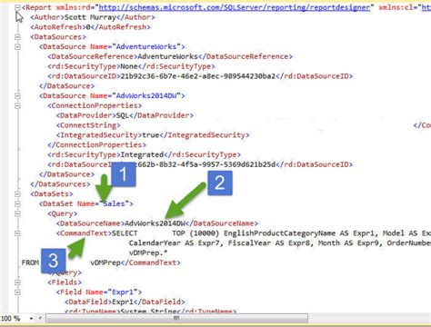 find tables columns or stored procedures used in a ssrs report