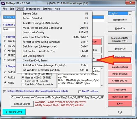 054 how to fix write protected read only unlettered drives rmprepusb