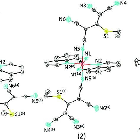 Ortep Views Of The Molecular Structures Of Complexes 1 3 Showing The