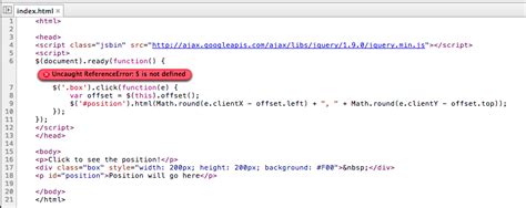 javascript uncaught referenceerror is not defined error on