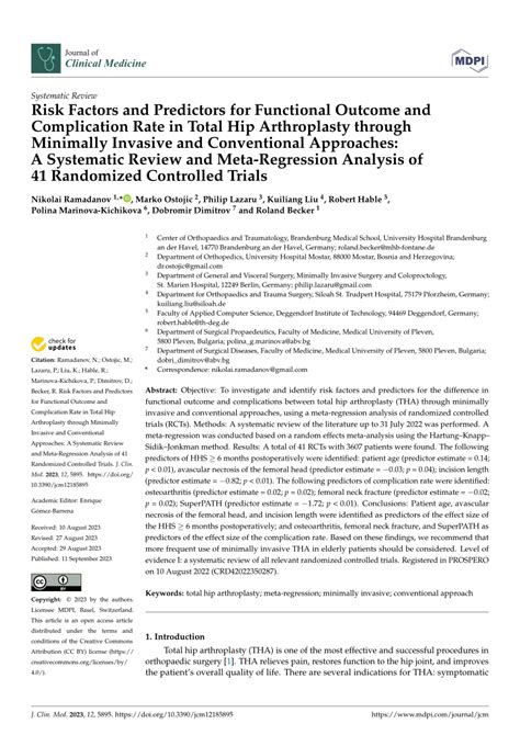 Pdf Risk Factors And Predictors For Functional Outcome And