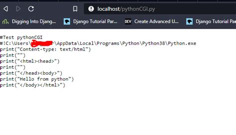 python cgi when run on localhost show all of code in file how to