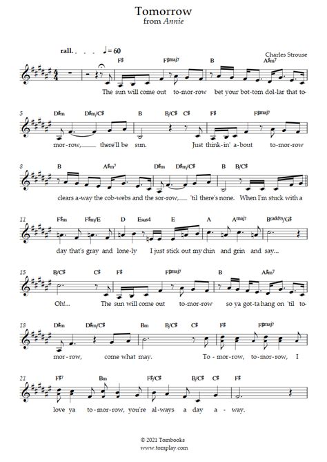 Tomorrow Annie Lyrics
