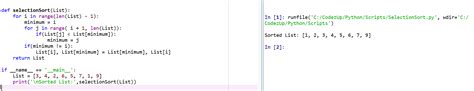 selection sort using for loop in python codez up