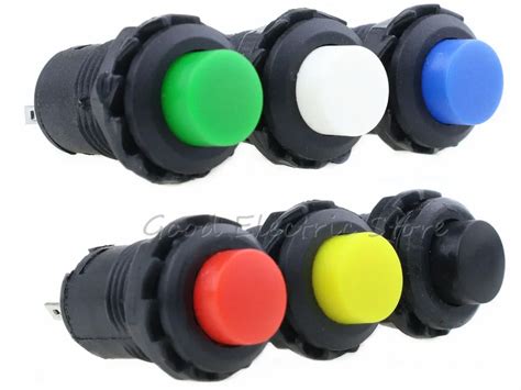 6pcs Ds228 428 Momentary Or Locking Push Button Round Toggle Switch