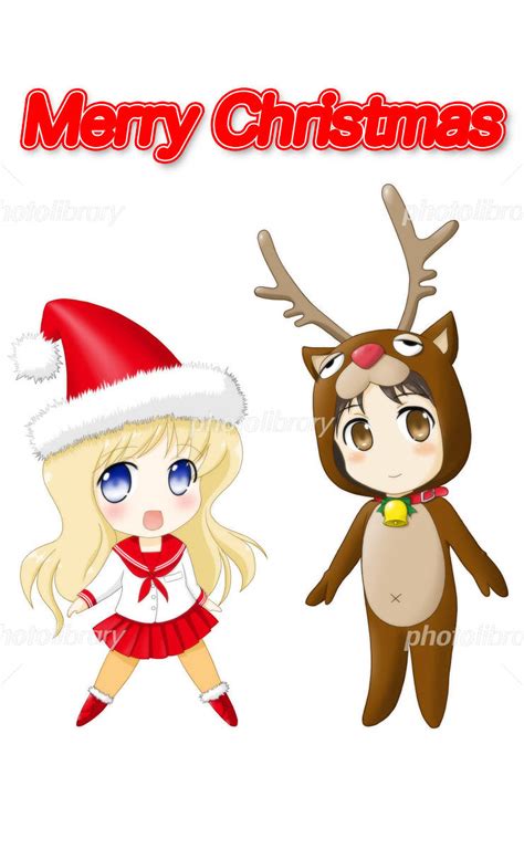 サンタとトナカイのクリスマスコスプレ女子 イラスト素材 [ 2266270 ] フォトライブラリー Photolibrary
