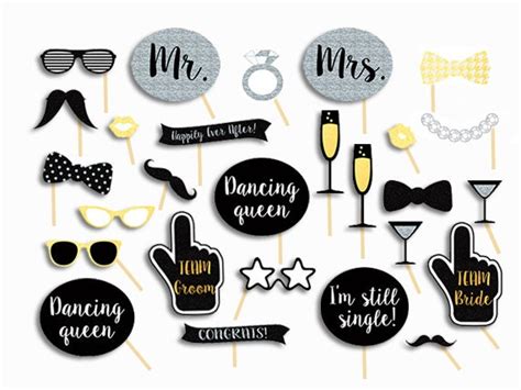 Wedding Photo Booth Props Wedding Photobooth Props Wedding Etsy Norway