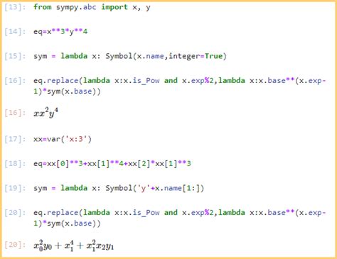 python sympy substituting many variables with powers stack overflow