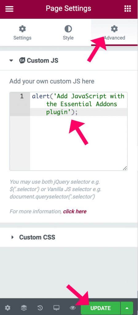 how to add javascript to elementor 2 methods pluginsforwp