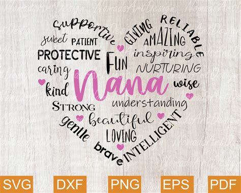 Nana Svg Grandma Svg Grandma Shirt Svg Heart Svg Best Etsy