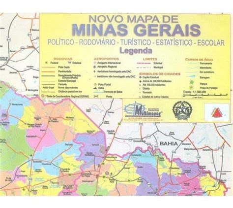 Mapa De Minas Gerais Politico Rodoviário 120 X 90 Cm Atual Mercado Livre