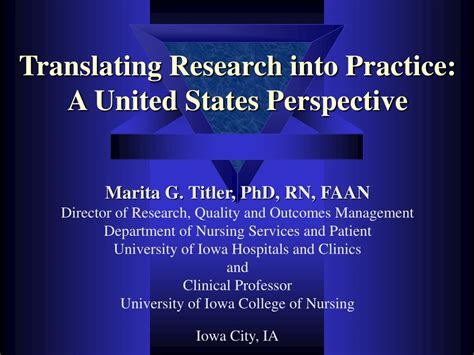 Ppt Translating Research Into Practice A United States Perspective