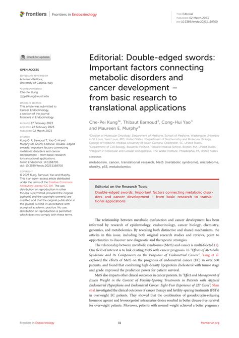 Pdf Editorial Double Edged Swords Important Factors Connecting