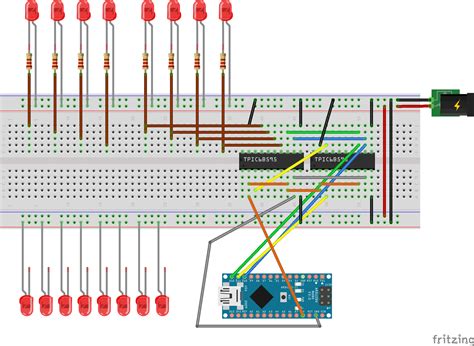 arduino nano and tpic6b595 x2