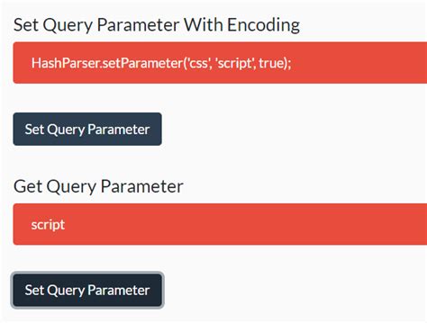 set and get query parameters in url hashparser css script