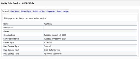 viewing metadata using the service explorer