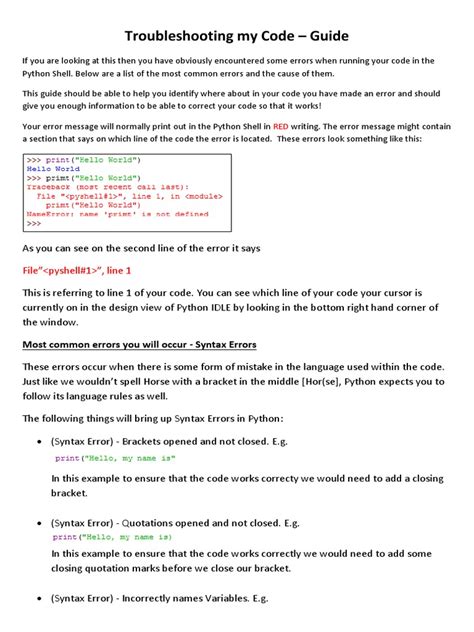 python ks3 troubleshooting guide variable computer