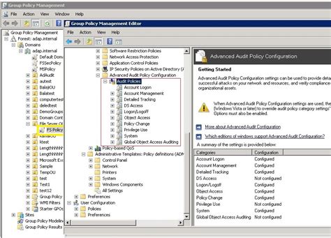 configuring advanced audit policy for windows file servers