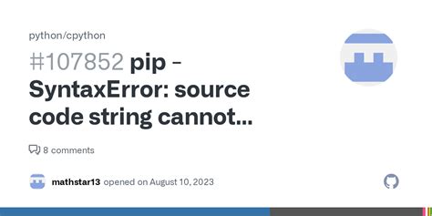 Pip Syntaxerror Source Code String Cannot Contain Null Bytes · Issue