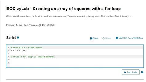 solved [zybook matlab] given a random number n write a for