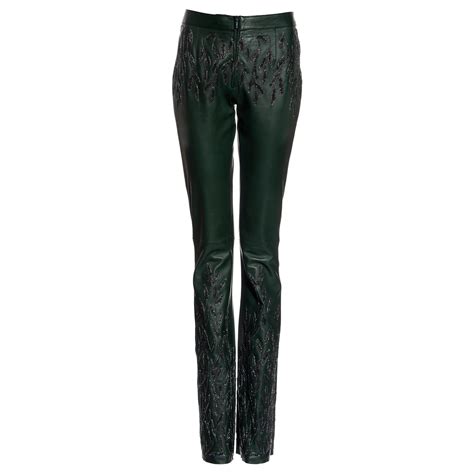 Gucci By Tom Ford Black Embroidered Lace And Mesh Flared Evening Pants