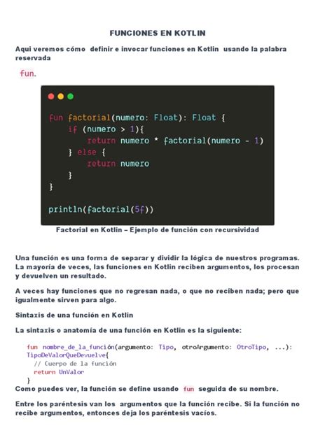 funciones en kotlin pdf recursividad cadena informática