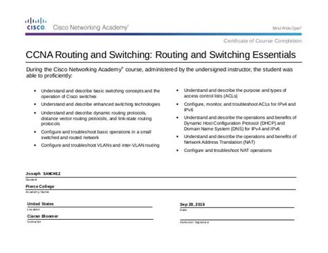 cisco ccna routing and switching certificate