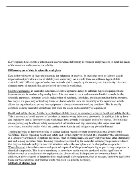 Btec Applied Science Unit 4 Assignment A B C D All Distinction