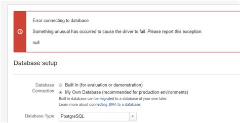 unable to connect to database with ssl enabled during jira setup jira