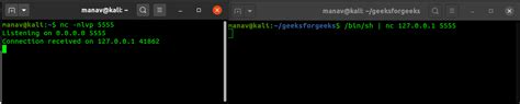 how to create reverse shells with netcat in kali linux geeksforgeeks