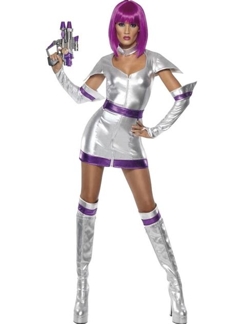Adult Sexy Spacegirl Space Cadet Costume Astronaut Nasa Sci Fi Metallic