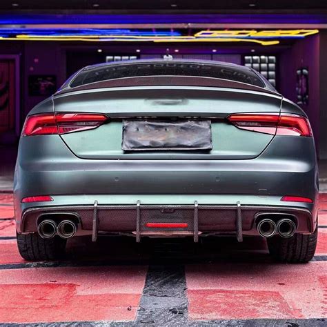 Fits Audi A5 B9 Sline S5 2017 2019 Real Carbon Rear Bumper Lip Diffuser