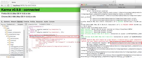 javascript error unexpected request during karma