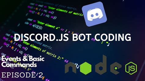 discord js bot coding events and simple commands