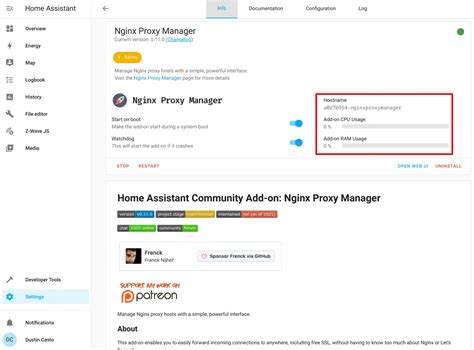 how to set up nginx proxy manager in home assistant