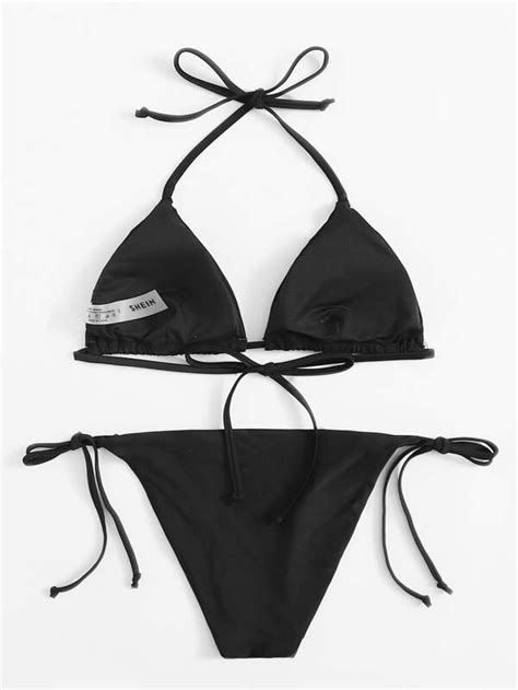 Triangle Tie Side Bikini Swimsuit Shein Usa