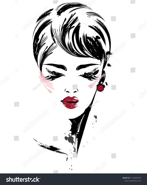 Illustration Beautiful Women Logo Women Face Stock Vector Royalty Free
