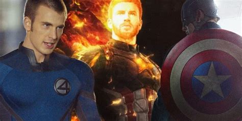 Chris Evans Becomes Captain America The Human Torch In Fiery Mcu Fan Art