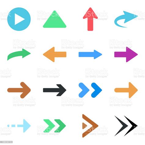 Ilustración De Pack De Flechas Direccionales Iconos Planos Y Más