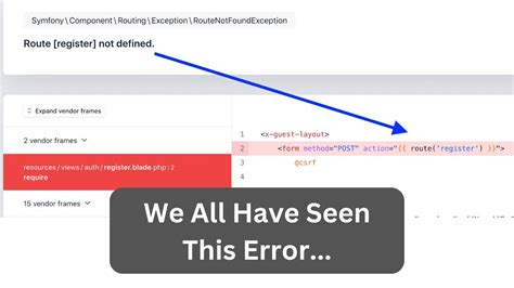 laravel route not defined the quickest way to debug youtube