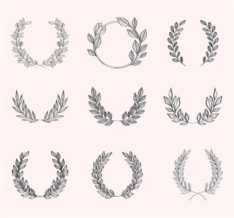 Set Of Laurel Wreaths 3813619 Vector Art At Vecteezy