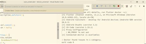 device not showing up in vscode but detected in flutter