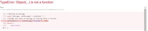 reactjs settimeout causes typeerror object is not a function