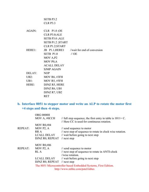 question paper with solution the 8051 microcontroller based embedded